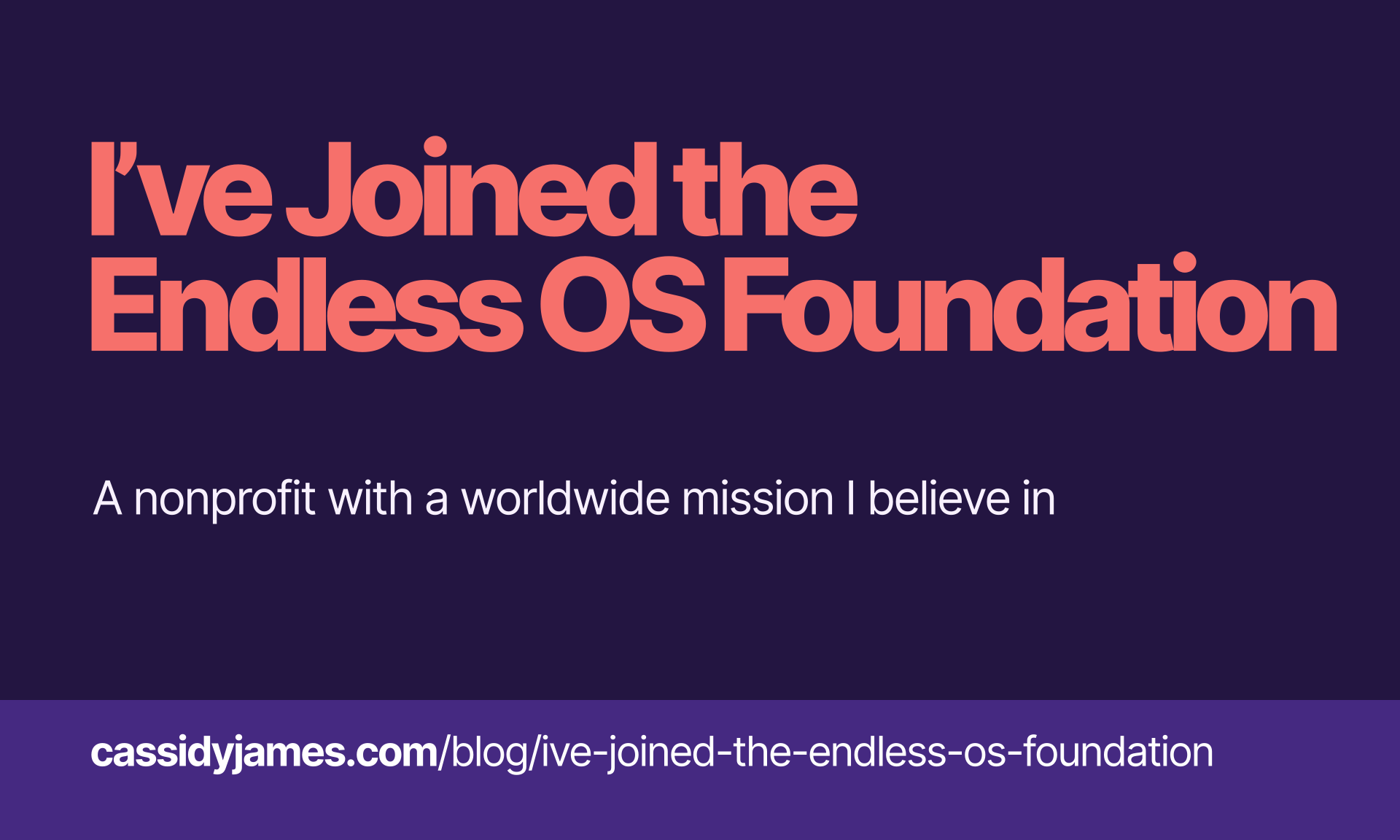 I’ve Joined the Endless OS Foundation ⋅ Cassidy James Blaede